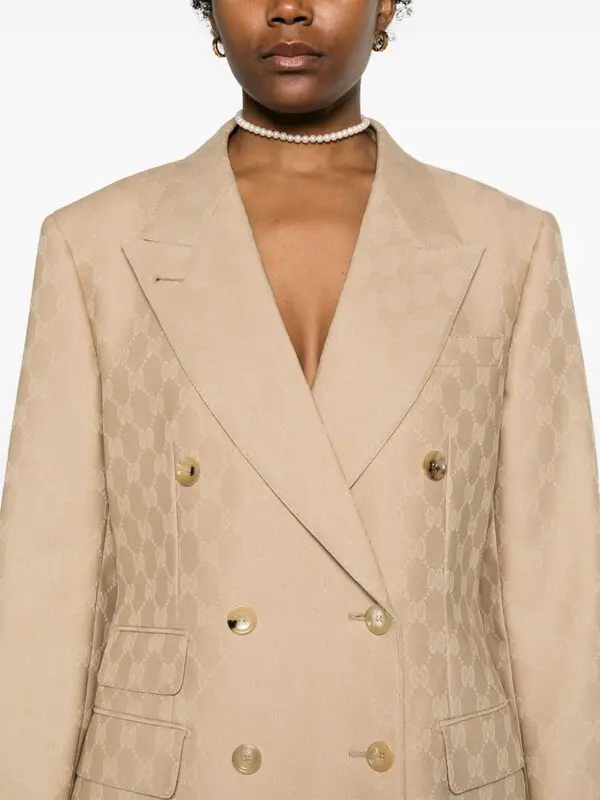 Gucci Gg-jacquard Double-breasted Blazer
