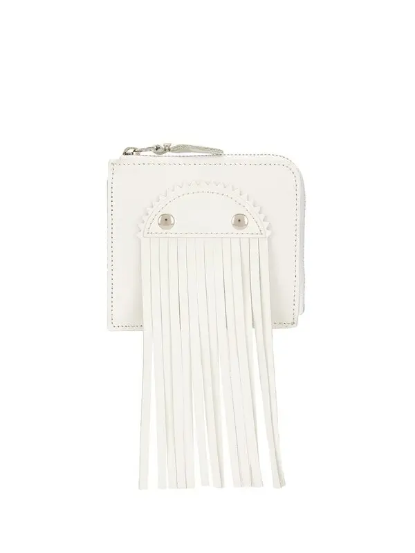 Comme Des Garçons Fringe-detail Leather Wallet - White