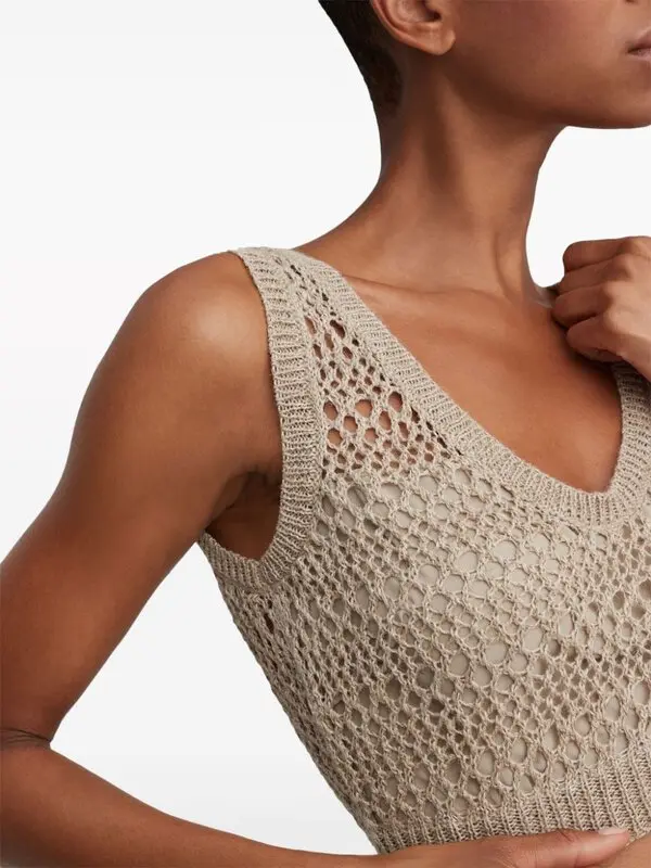 Brunello Cucinelli Open-knit Tank Top