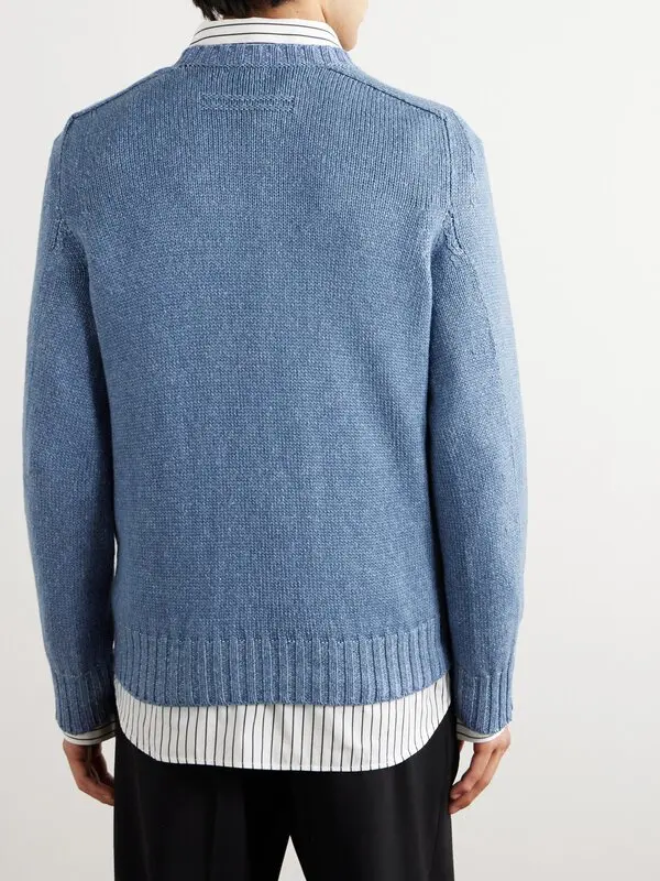 Zegna Silk, Cashmere And Linen-blend Sweater - Blue