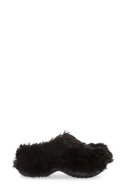 Balenciaga X Crocs Faux Fur Clog In Black - 50% Off | Editorialist