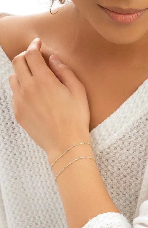 Sterling Forever Chloe Station Bracelets Set Of 2
