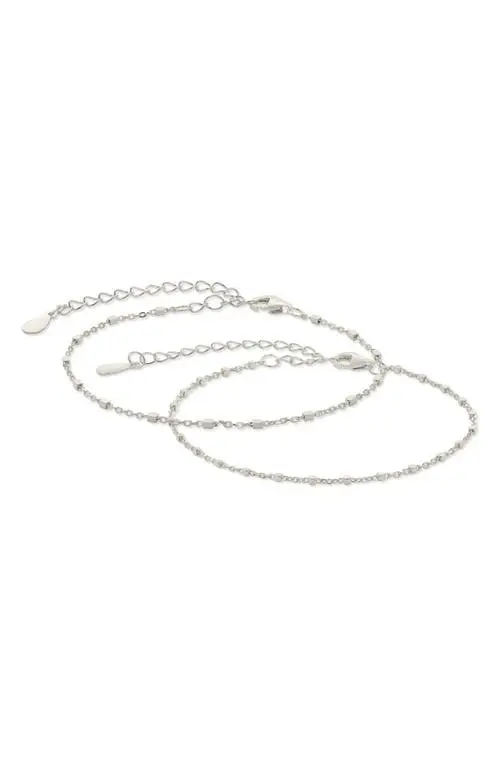 Sterling Forever Chloe Station Bracelets Set Of 2