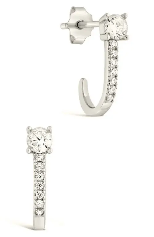 Sterling Forever Cubic Zirconia Drop Earrings - Silver