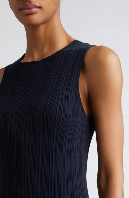 Eleventy Sleeveless Cotton Rib Midi Sweater Dress - Blue - 40% Off |  Editorialist
