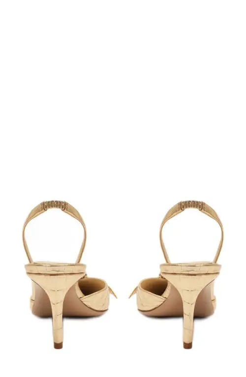 ALEXANDRE BIRMAN Clarita Croc Embossed Slingback Pumps