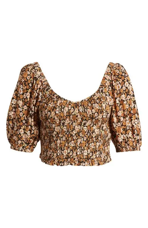 Rip Curl Sea Of Dreams Floral Smocked Crop Top
