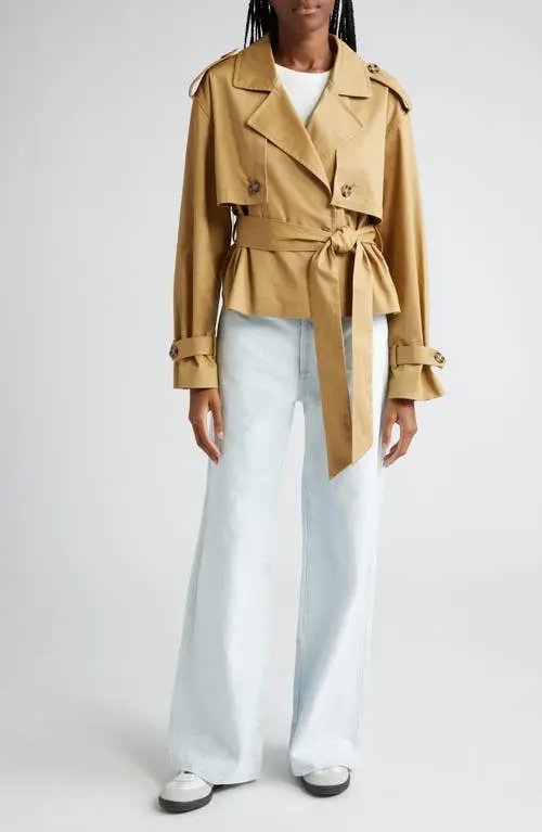 FAVORITE DAUGHTER The Charles Crop Trench Coat - Sand