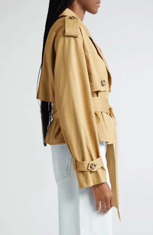FAVORITE DAUGHTER The Charles Crop Trench Coat - Sand