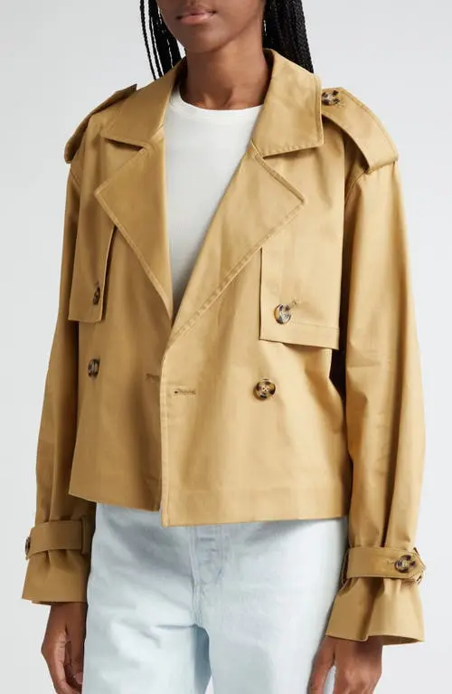 FAVORITE DAUGHTER The Charles Crop Trench Coat - Sand