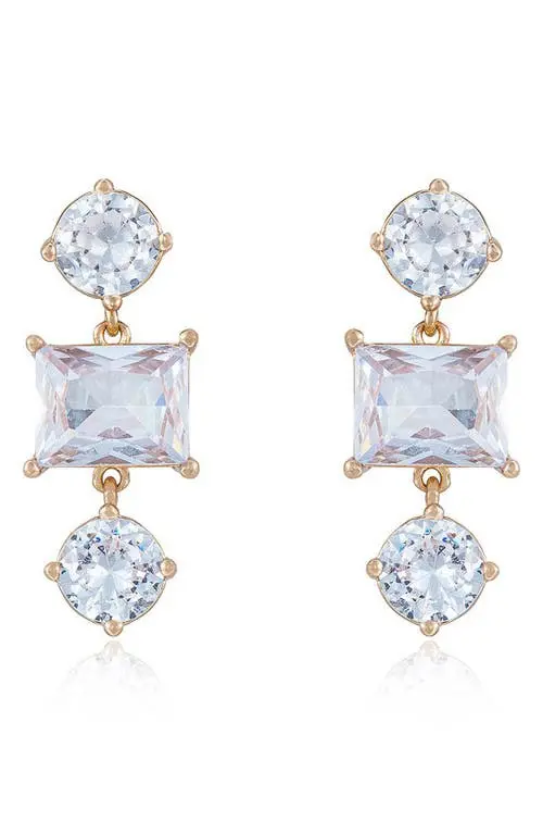 Ettika Cubic Zirconia Drop Earrings - Gold