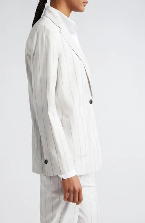 Eleventy Pinstripe Single-breasted Blazer - Ivory