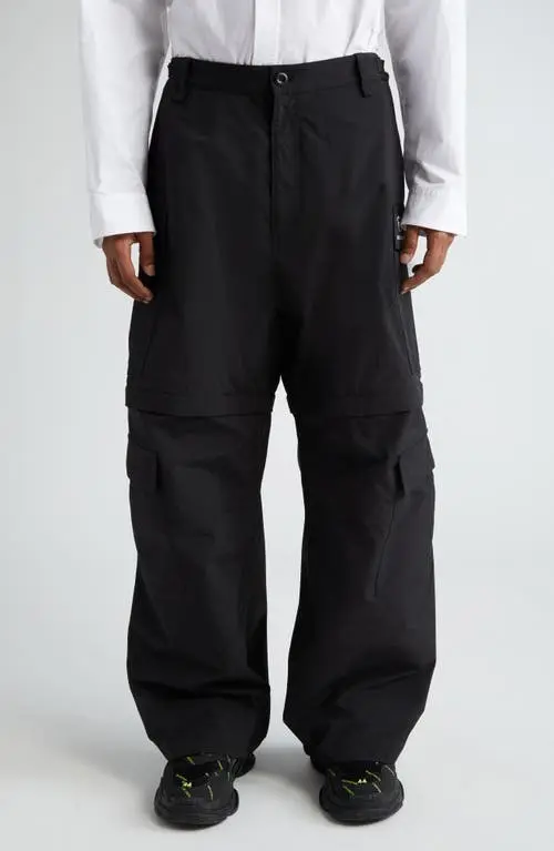 Balenciaga Zip-Off Ripstop Cargo Pants In Black - 63% Off