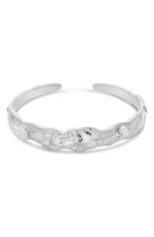 Sterling Forever Caspara Imitation Pearl Cuff Bracelet - Silver