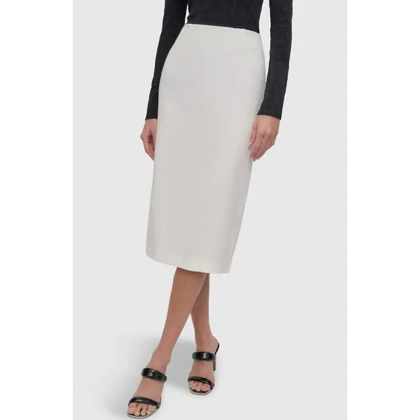 Dkny Pull-on Pencil Skirt - Ivory