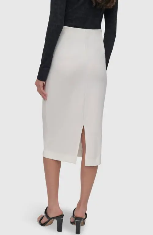 Dkny Pull-on Pencil Skirt - Ivory