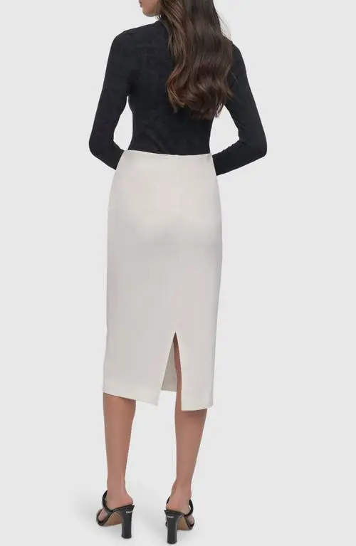 Dkny Pull-on Pencil Skirt - Ivory