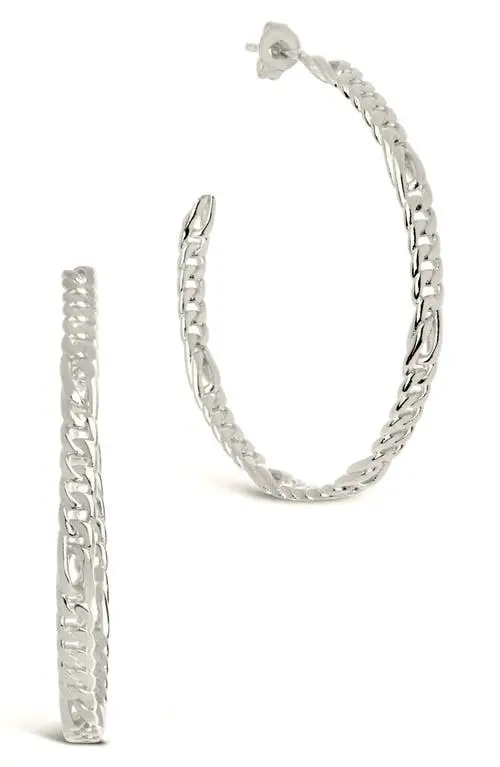 Sterling Forever Claudette Hoop Earrings - Silver