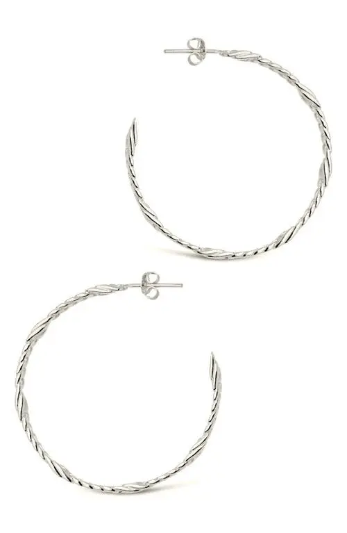 Sterling Forever Claudette Hoop Earrings