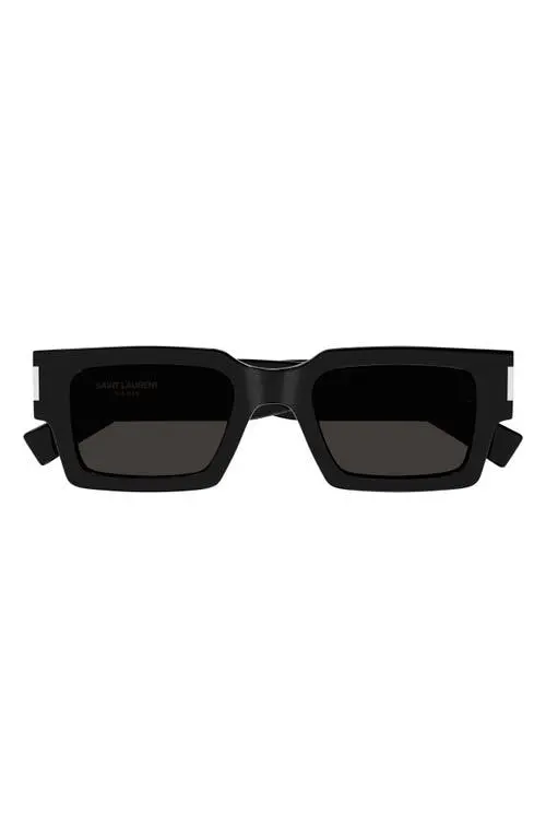 Saint Laurent 50mm Rectangular Sunglasses - Black