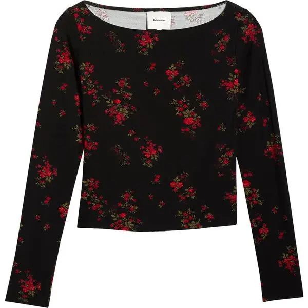 REFORMATION Wiley Ballet Neck Long Sleeve Top - Bossanova