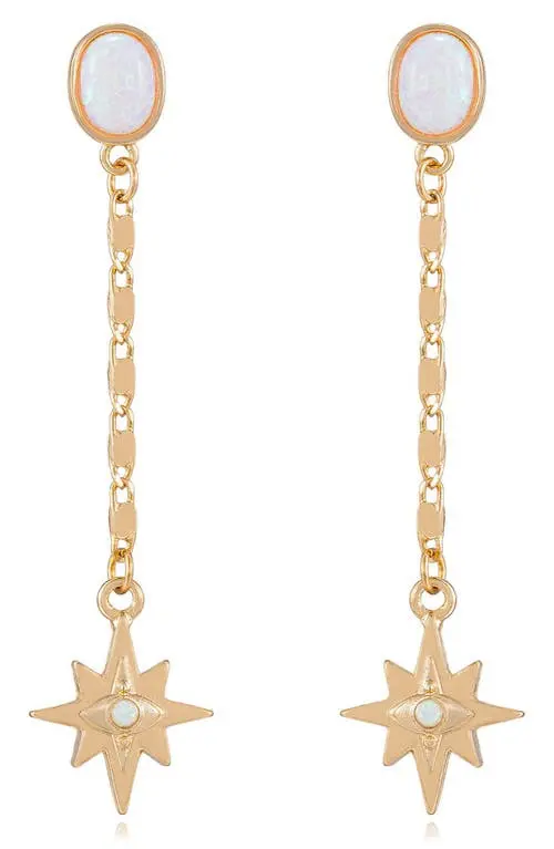 Ettika Star Linear Drop Earrings - Opal