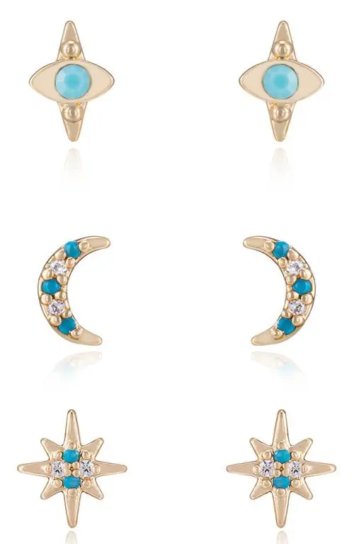 Ettika Celestial Stud Earring Set - Turquoise