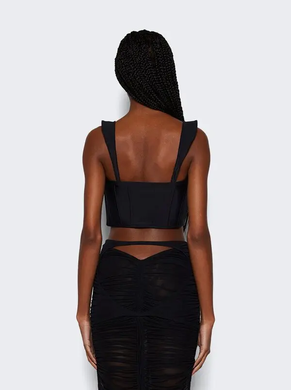 MUGLER Bi-material Corset - Brown