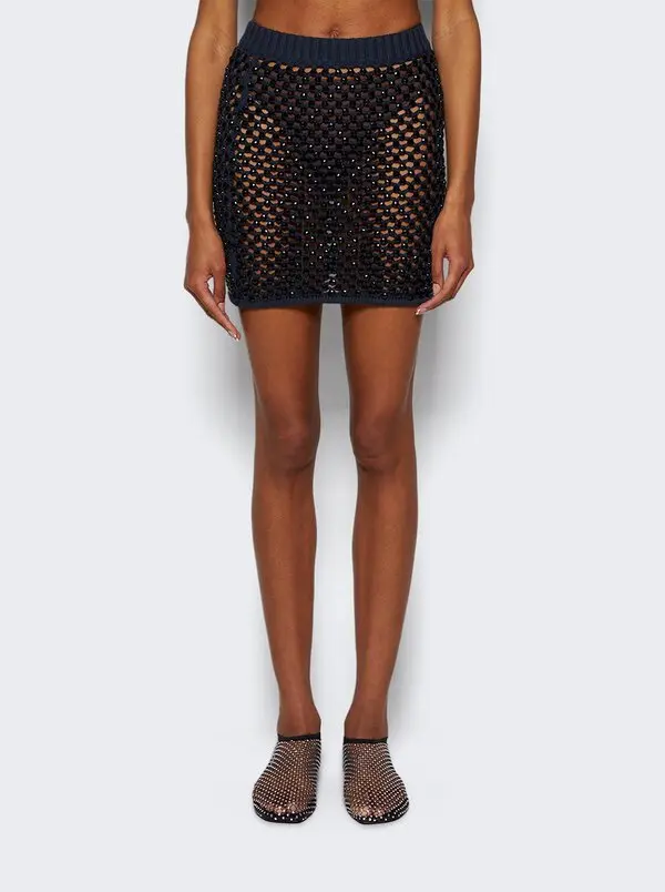DIOTIMA Mini Skirt In Crystal Mesh - Navy