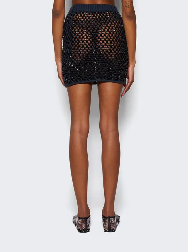 DIOTIMA Mini Skirt In Crystal Mesh - Navy