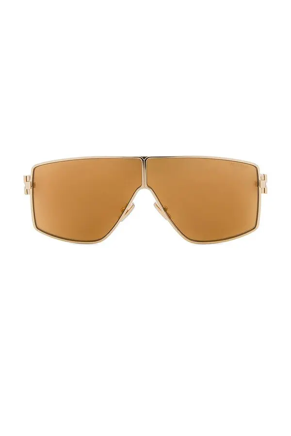 Miu Miu Oversized Brown Shield Sunglasses Gold Detail Miu Miu Eyewear shield-frame Sunglasses | Gold | FARFETCH main image 2