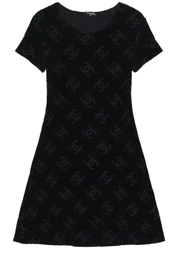 Chanel Velour Cc Dress