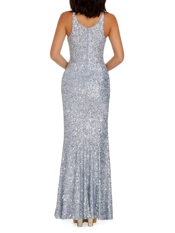 Dress The Population Iris Sequined Mermaid Gown - Platinum Multi
