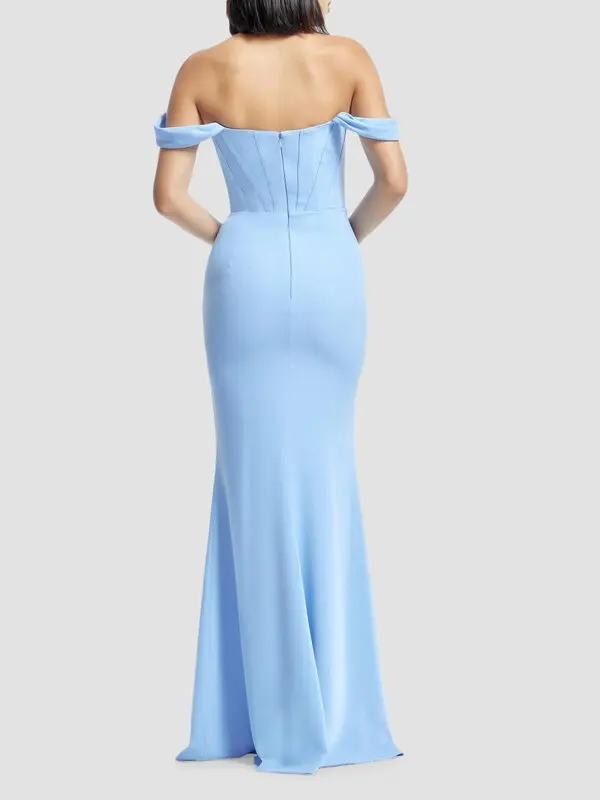 Dress The Population Melania Bustier Mermaid Gown - Sky