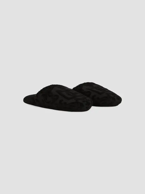 Dolce & Gabbana Crosswise Dg Logo Jacquard Slippers