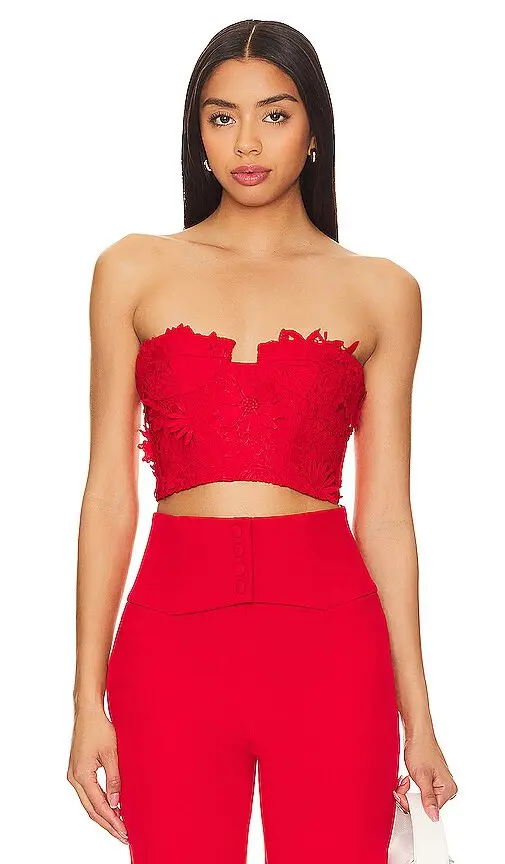 Bardot Brias Bustier - Fire Red