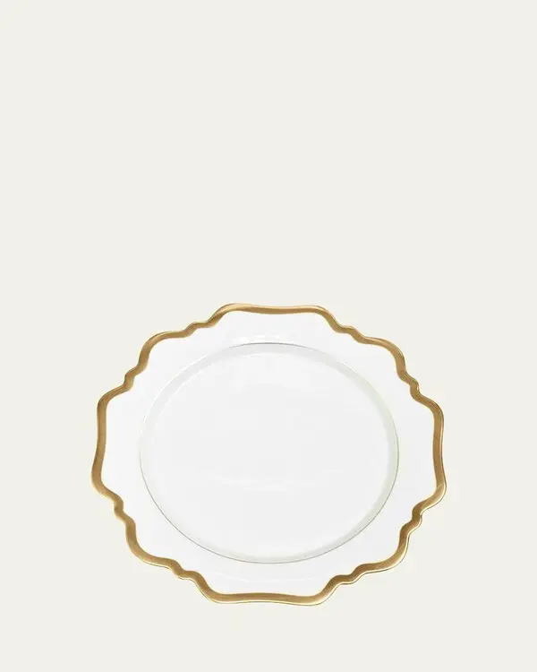 ANNA WEATHERLEY Antiqued White Dessert Plate
