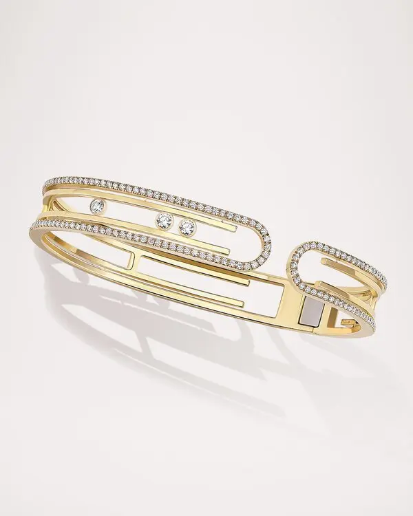 Messika Move Uno 18k Diamond Bangle Bracelet - Yellow Gold