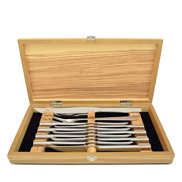 WUSTHOF 10 Piece Stainless Steel Steak Knife & Carving Set - Silver