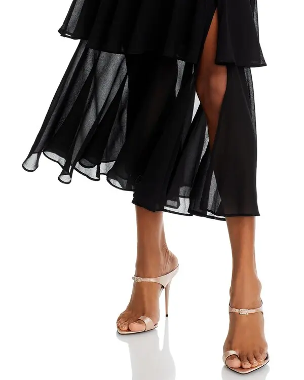 wayf hampton tiered midi dress Wayf Hampton Tiered Midi Dress - Black