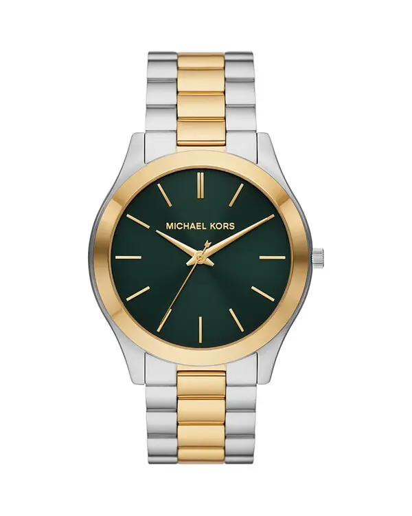 Michael Kors Slim Runway Watch, 44mm - Green/two-tone