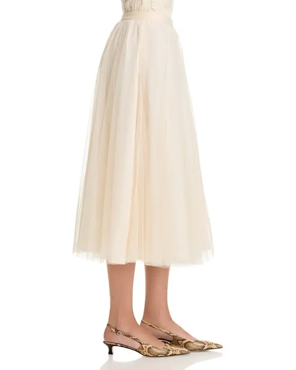 Aqua Tulle Midi Skirt