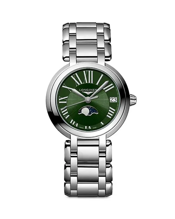 LONGINES Primaluna Watch, 30mm - Green/silver