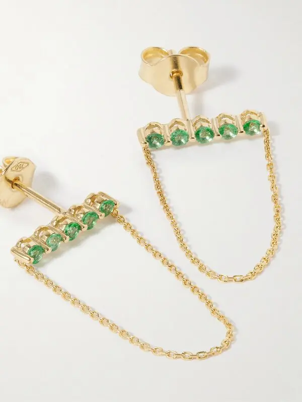 Jia Jia Gold And Emerald Earrings