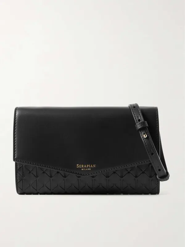 SERAPIAN Woven Leather Clutch