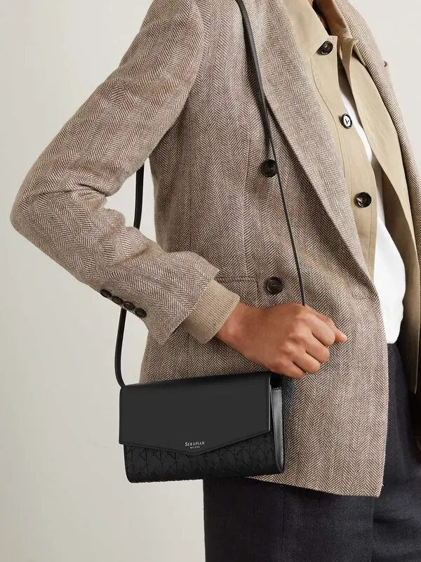 SERAPIAN Woven Leather Clutch