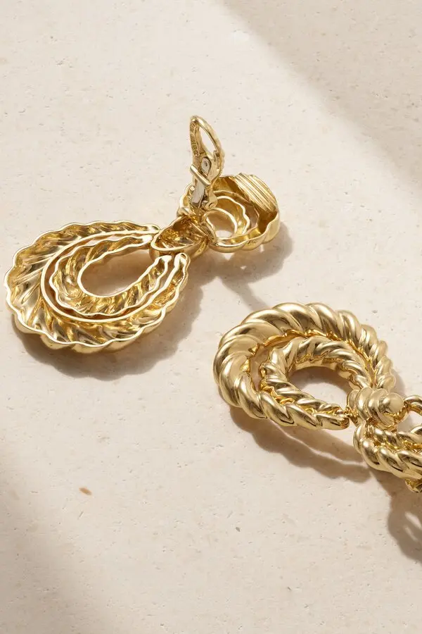 David Webb Lasso 18-karat Clip Earrings