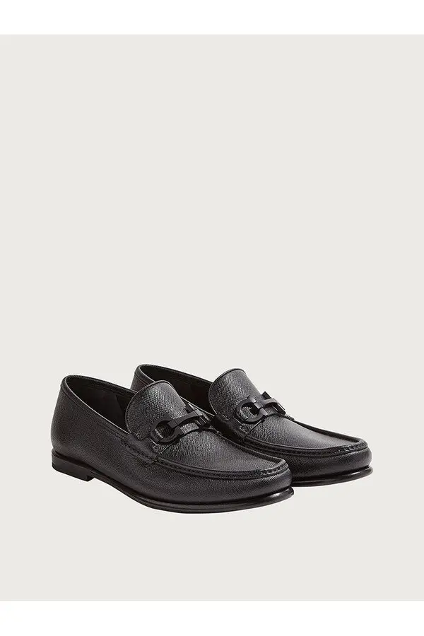 Ferragamo Moccasin With Gancini Ornament - Black | Editorialist display picture 1