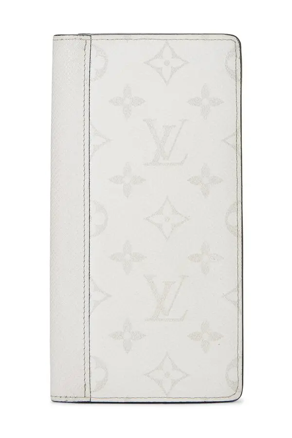 LOUIS VUITTON Monogram Taigarama Brazza Wallet - White