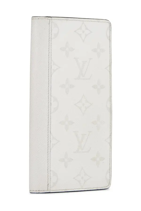 LOUIS VUITTON Monogram Taigarama Brazza Wallet - White